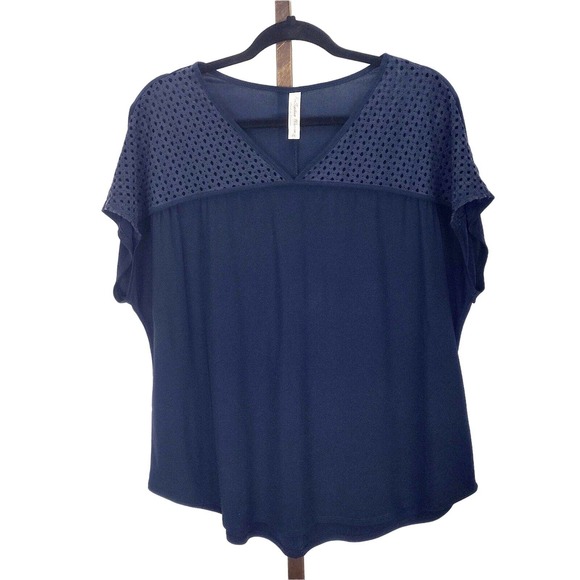 Perseption | Tops | Perception Womens Plus Blue Blouse Criss Cross ...